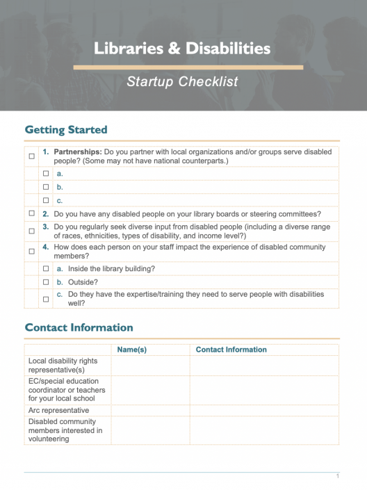 Disability and Libraries Toolkit - Community, Equity, Data ...